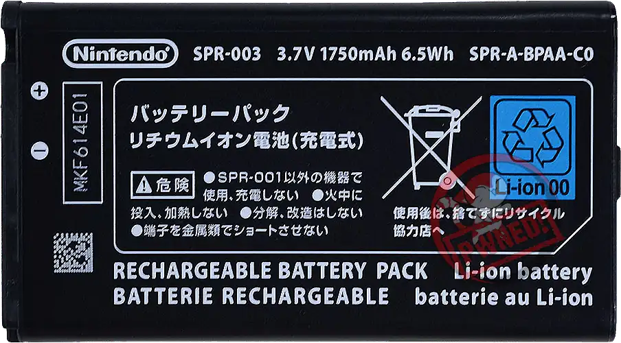 3DS XL / New 3DS XL OEM Battery Replacement (SPR-003)(3DS)(New) | Buy ...