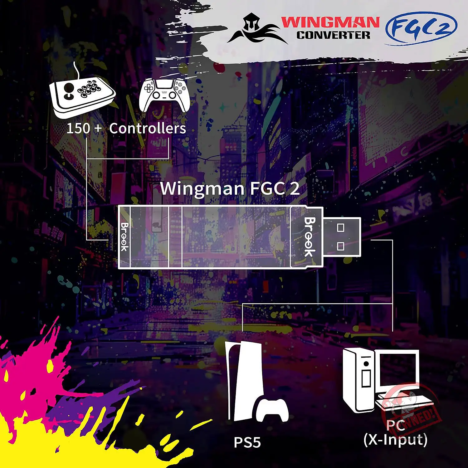 Brook Wingman FGC2 Converter (PC / PS5)(New) | Buy from Pwned Games ...