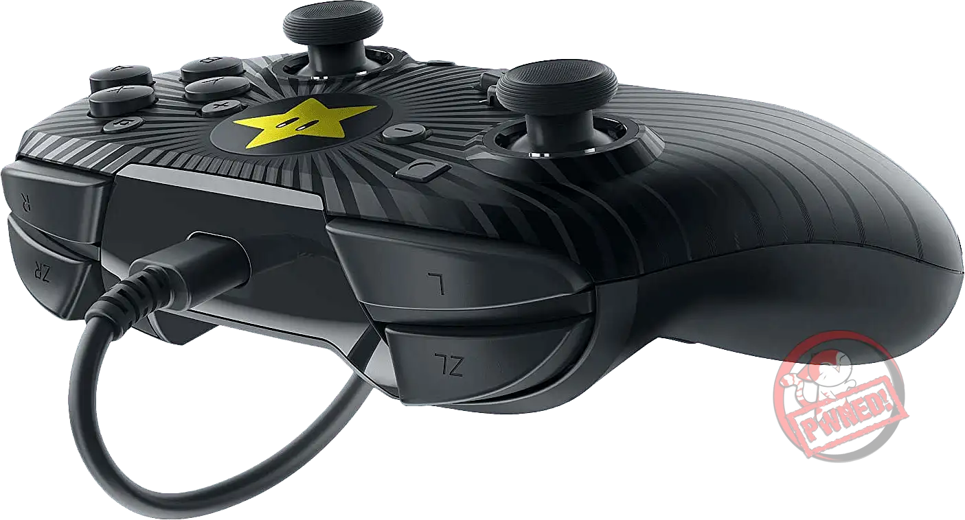 Faceoff Wired Pro Controller - Black Super Mario Super Star (NS ...
