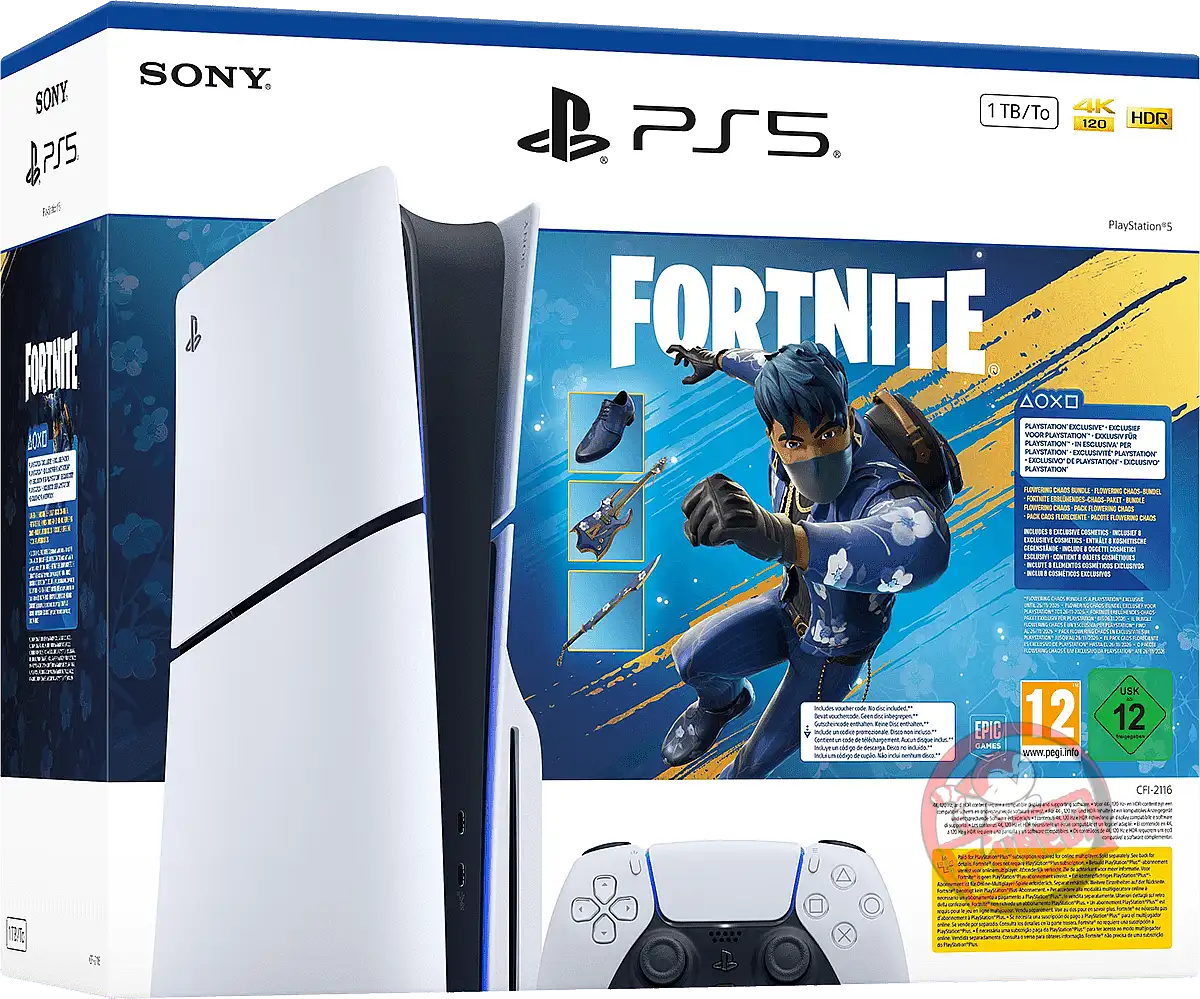 PlayStation 5 Slim 1TB Console - Glacier White + Fortnite Flowering ...