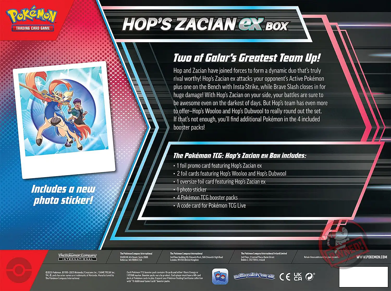 Pokemon TCG: Hop's Zacian ex Box (New) | Buy from Pwned Games with ...