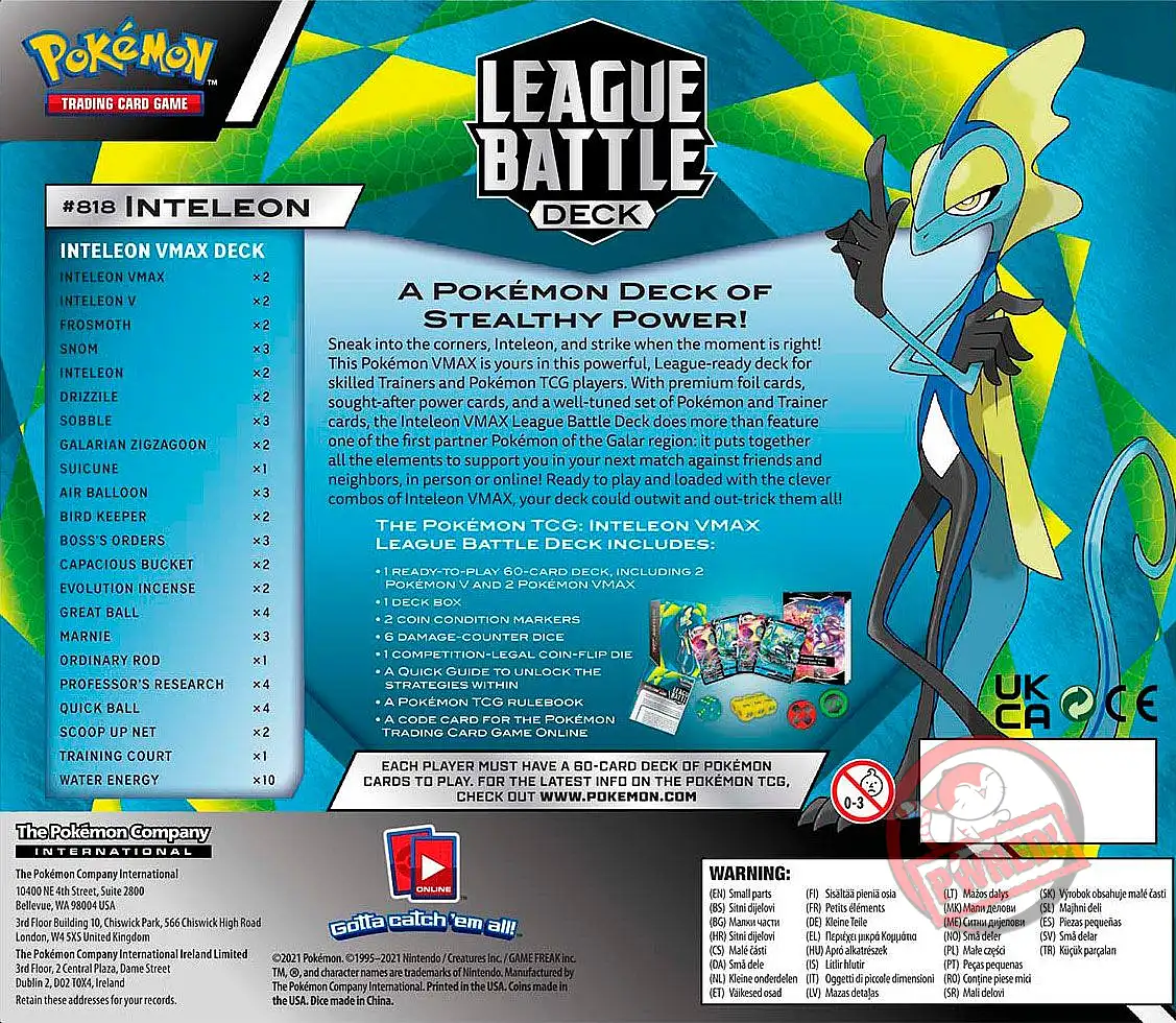 Pokemon TCG: League Battle Deck - Inteleon VMAX (New) | Buy from Pwned ...