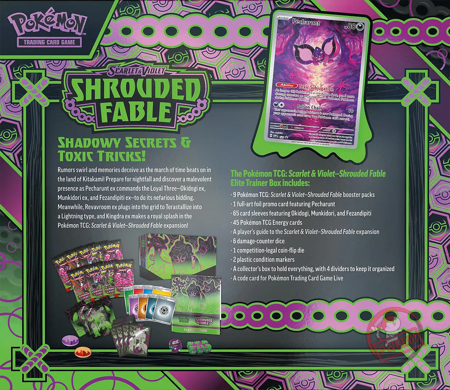 Pokemon TCG: Scarlet & Violet - Shrouded Fable Elite Trainer Box (New ...