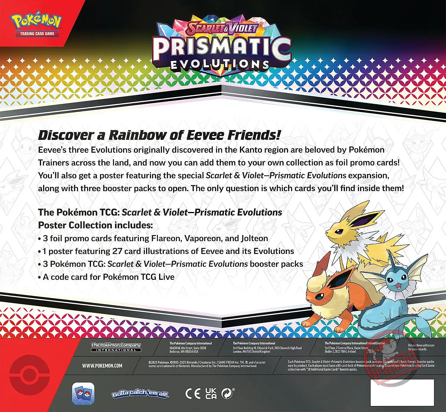 Pokemon TCG: Scarlet & Violet - Prismatic Evolutions Poster Collection ...