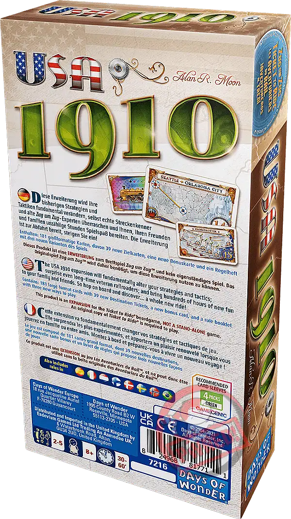 Ticket to Ride: USA 1910 Expansion (New) | Buy from Pwned Games with ...